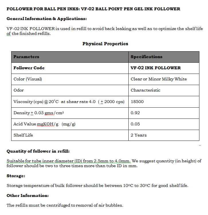 3.FOLLOWER FOR BALL POINT PEN GEL INKS – Welcome Hishineinks