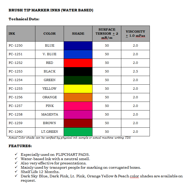8.BRUSH TIP MARKER INKS (WATER BASED) – Welcome Hishineinks