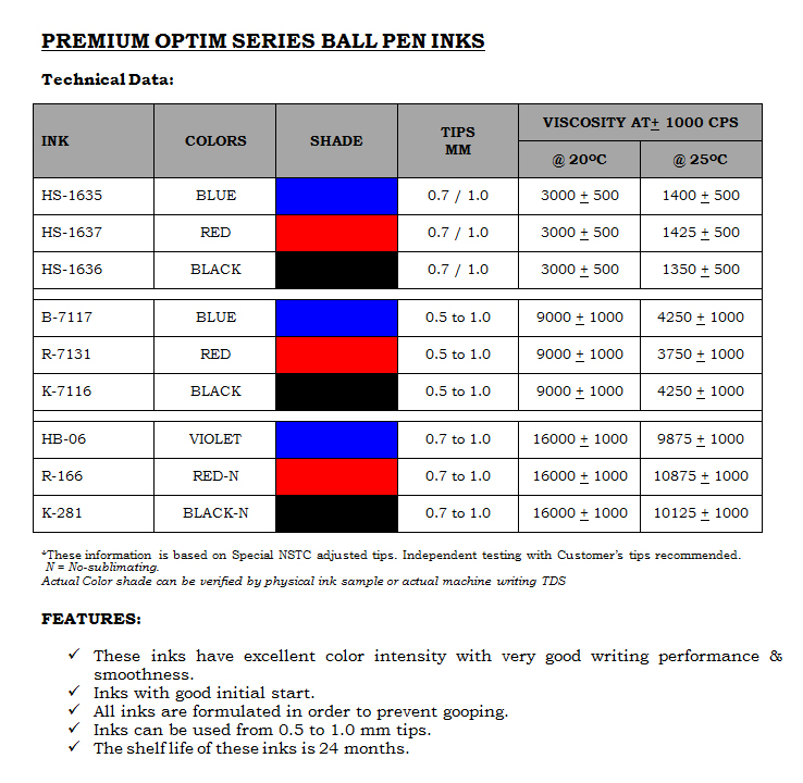 STANDARD BALL PEN INKS – Welcome Hishineinks