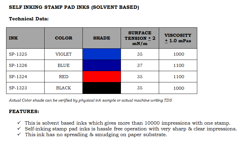 SELF INKING STAMP PAD INKS (SOLVENT BASED) – Welcome Hishineinks